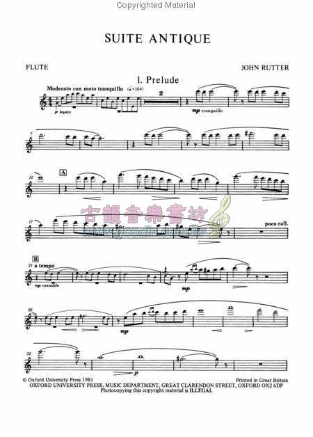 古韻社 GoodinMusik【John Rutter - Suite Antique (for Flute and Piano ...