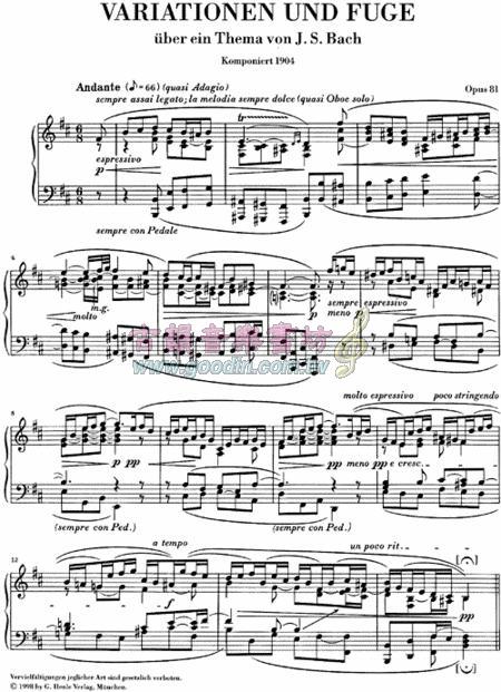 古韻社 GoodinMusik【Max Reger - Variations and Fugue on a Theme by J. S ...